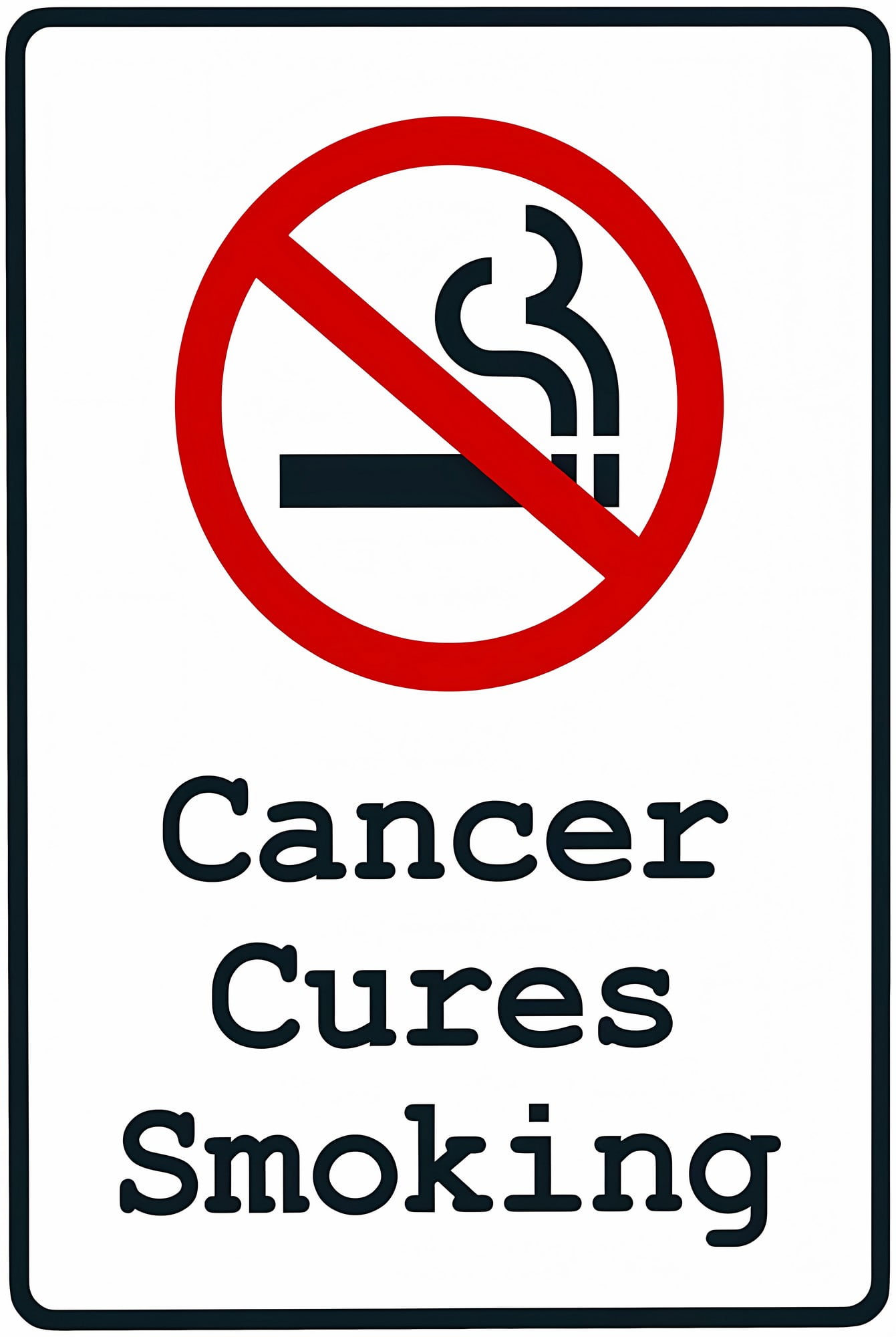 Cancer Cures Smoking Warning Sign, 8"x12" Retro Security Metal Caution Street Tin Sign, Vintage ...