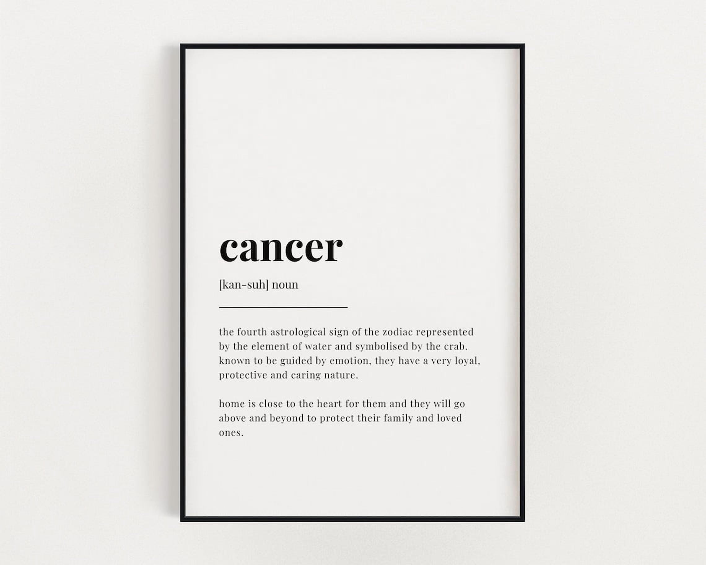 Cancer Definition Meaning, Wall Art, Definition Print, Home Décor Home ...