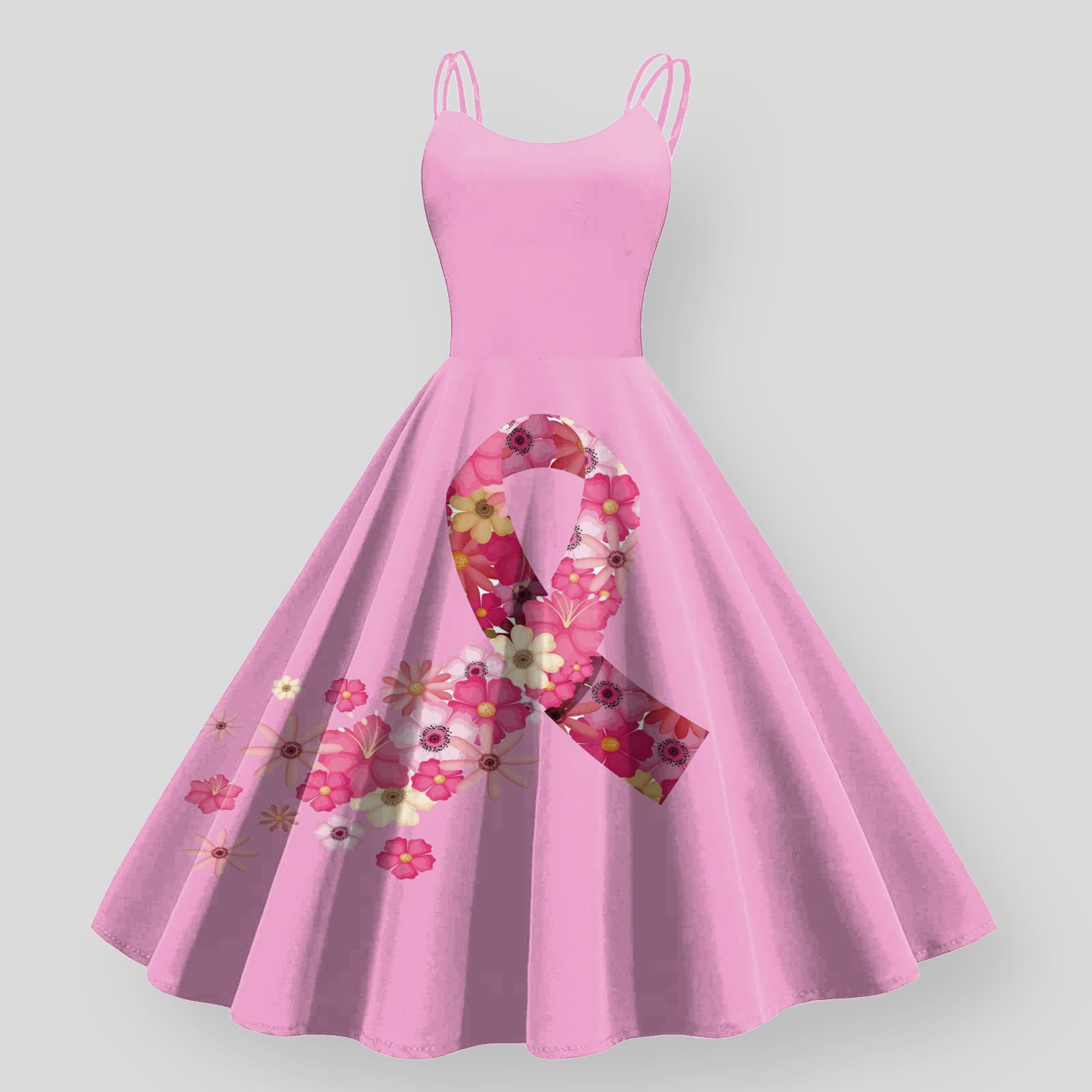 Cancer Dress Women Cancer Dress Ribbon Cancer Awareness Print ...