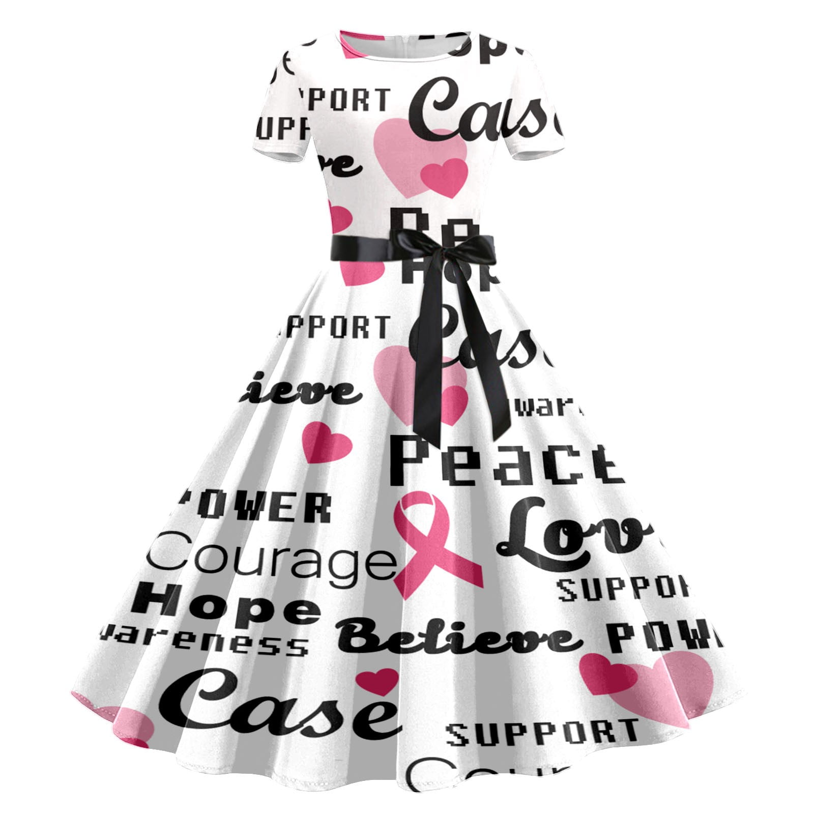 Cancer Dress Women Cancer Dress Ribbon Cancer Awareness Print ...