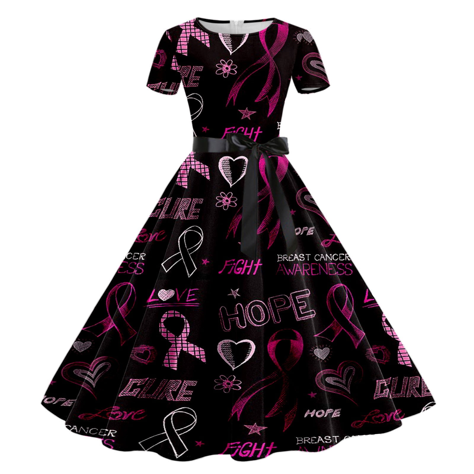 Cancer Dress Women Dress Women Casual Cancer Dress Pink Ribbon Work ...