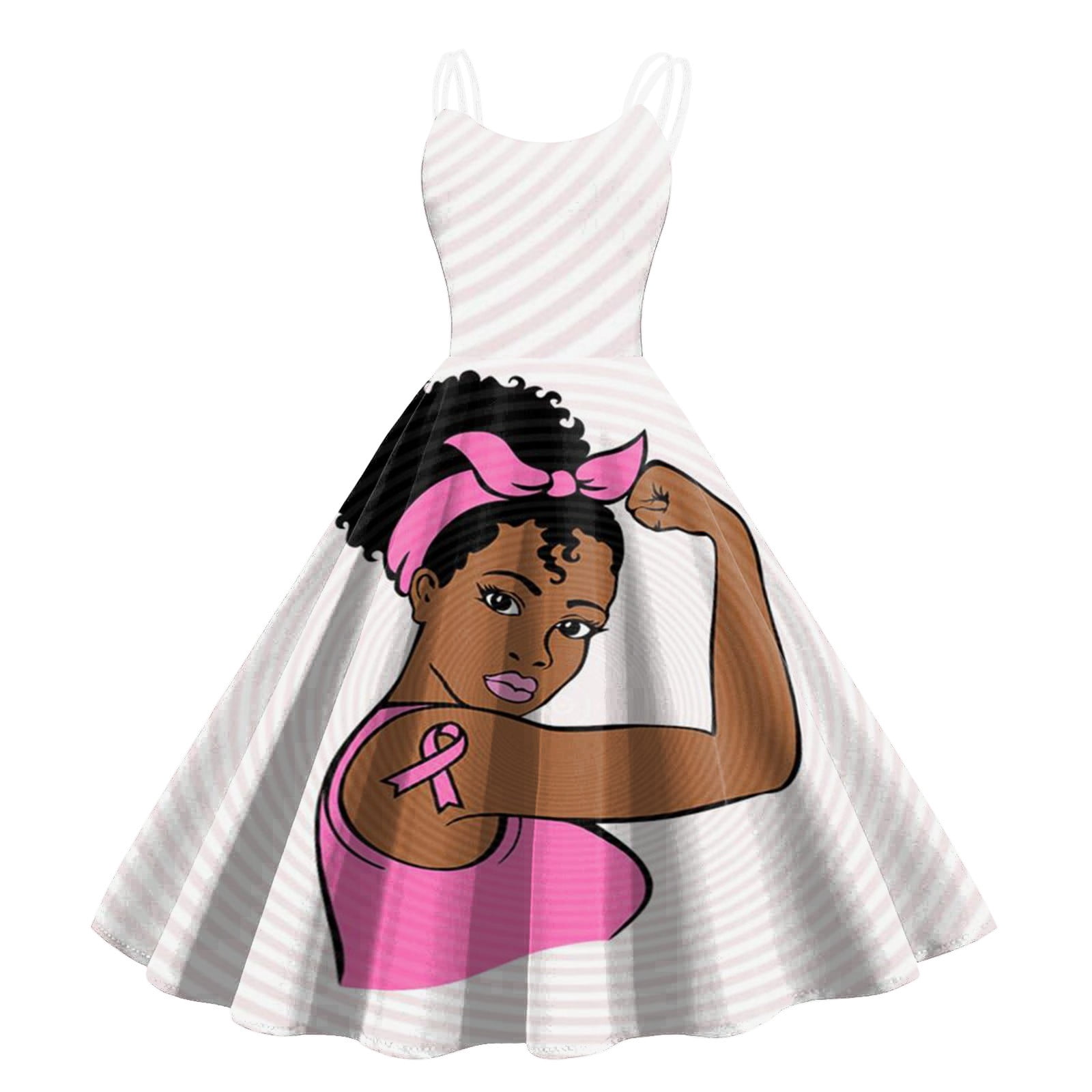 Cancer Dress Women A Line Summer Dress Cancer Dress Pink Ribbon Women ...