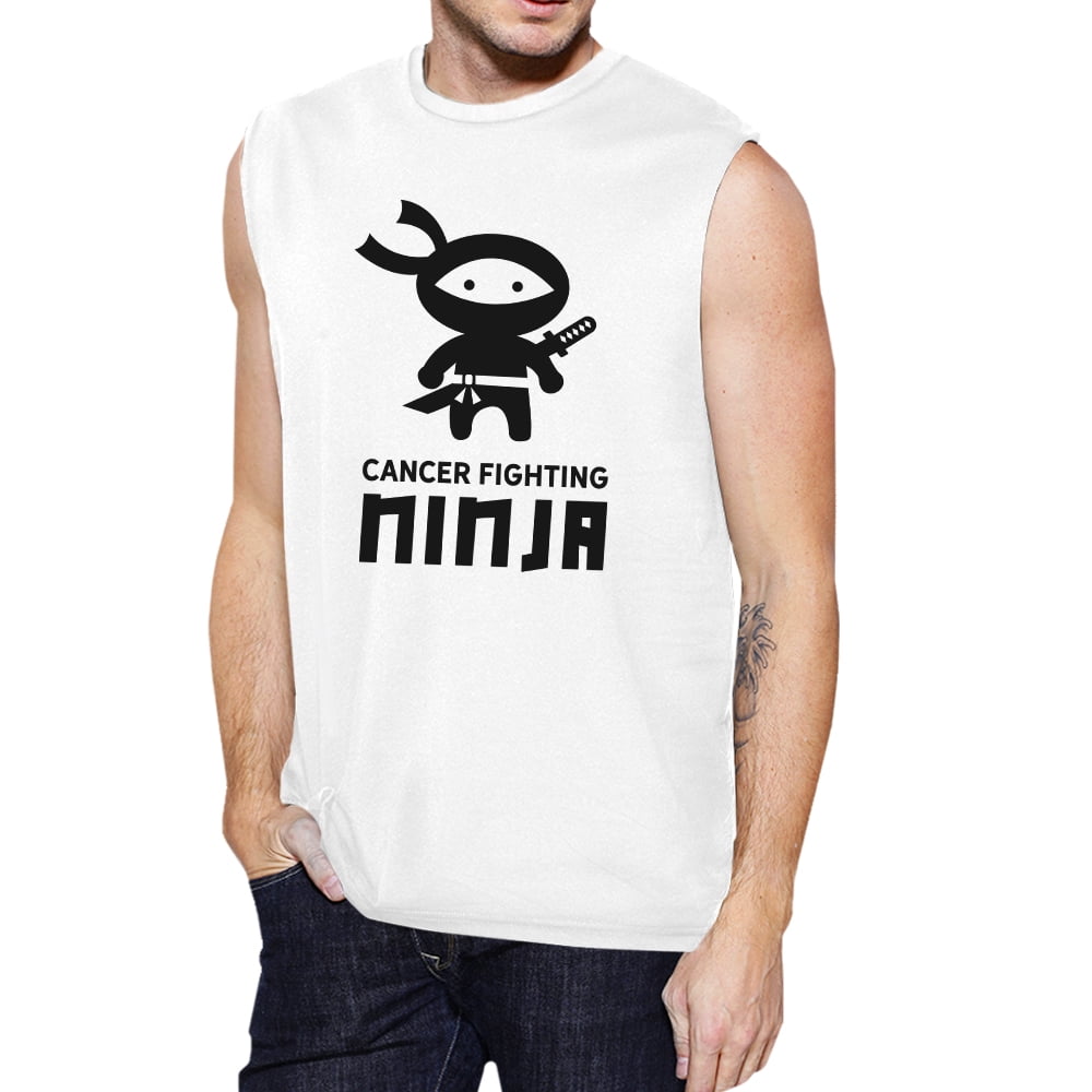 Cancer Fighting Ninja Mens White Muscle Top - Walmart.com