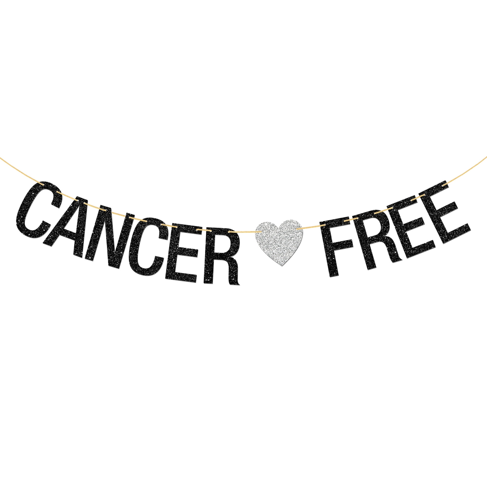 Cancer Free Glitter Banner, Cancer Survivor Decor Supplies, Awareness ...