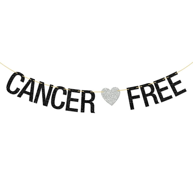 Cancer Free Glitter Banner, Cancer Survivor Decor Supplies, Awareness ...