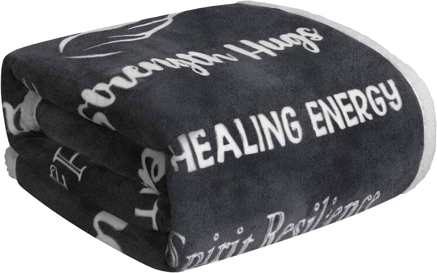 Cancer Gifts for Men Reversible Sherpa Fleece Healing Thoughts Throw ...