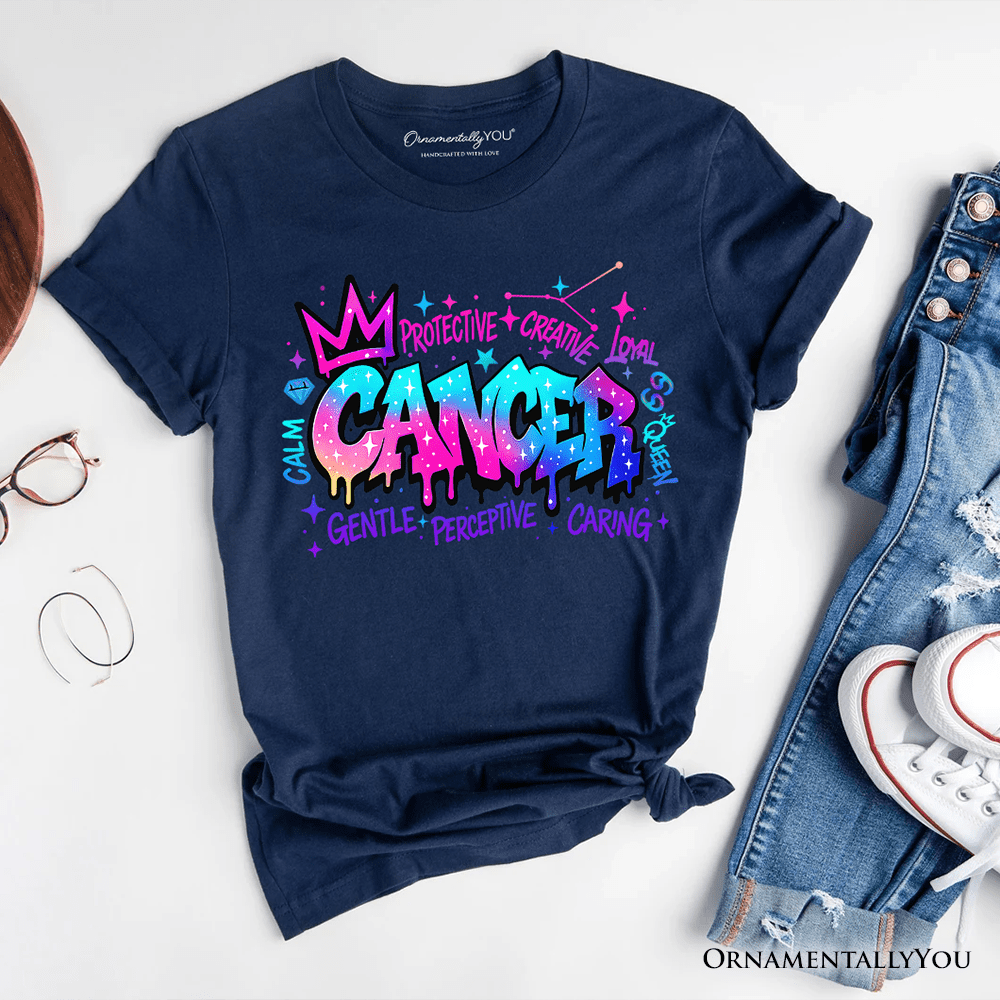 Cancer Graffiti Zodiac T-Shirt, Street Style Astrology Horoscope Tee ...
