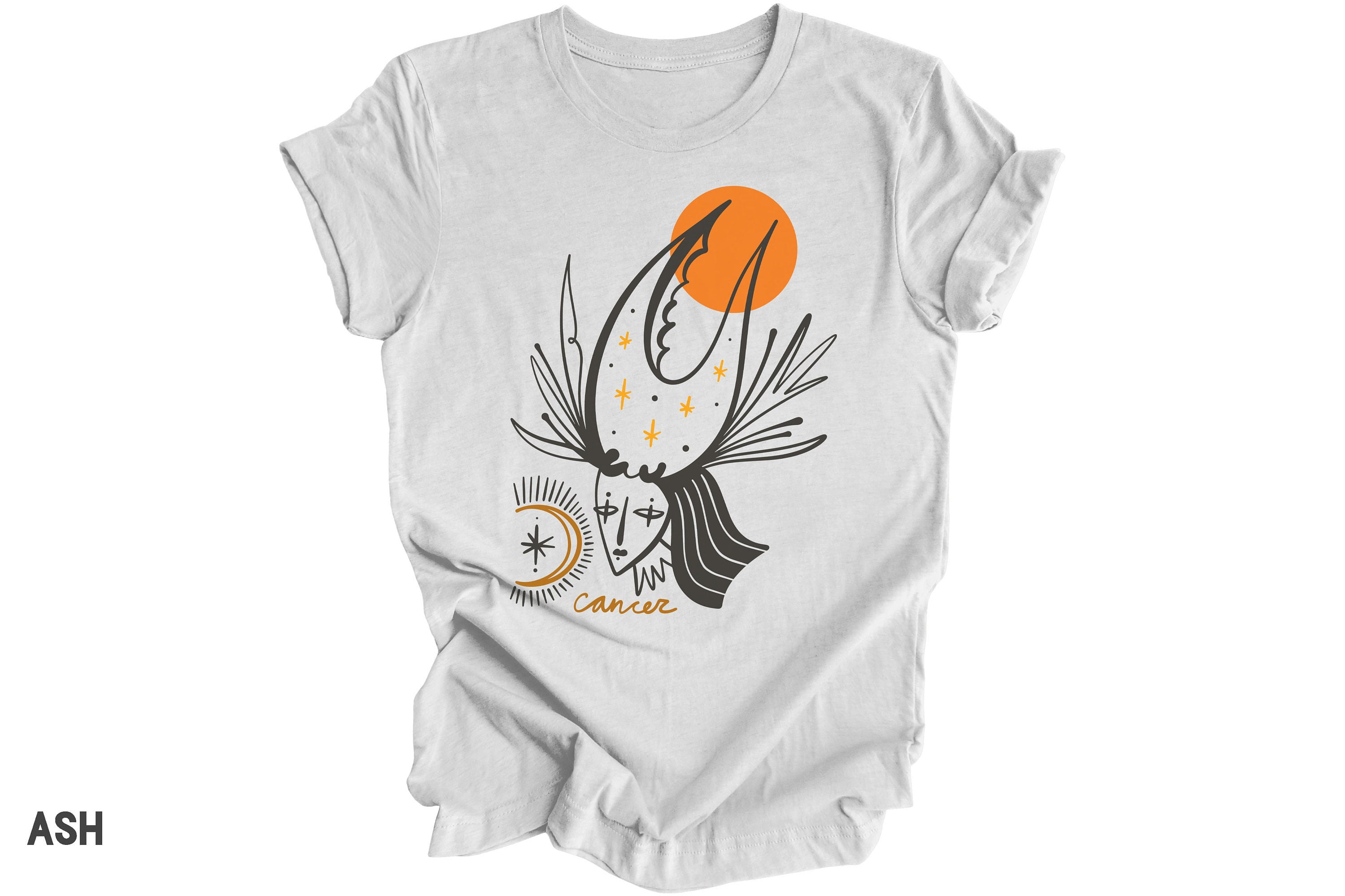 Cancer Graphic Tee Funky Zodiac Sign Astrology Cancer Symbol Modern ...
