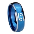 Cancer Horoscope 8MM Polished Blue 2 Tone Dome Tungsten Men Ring ...