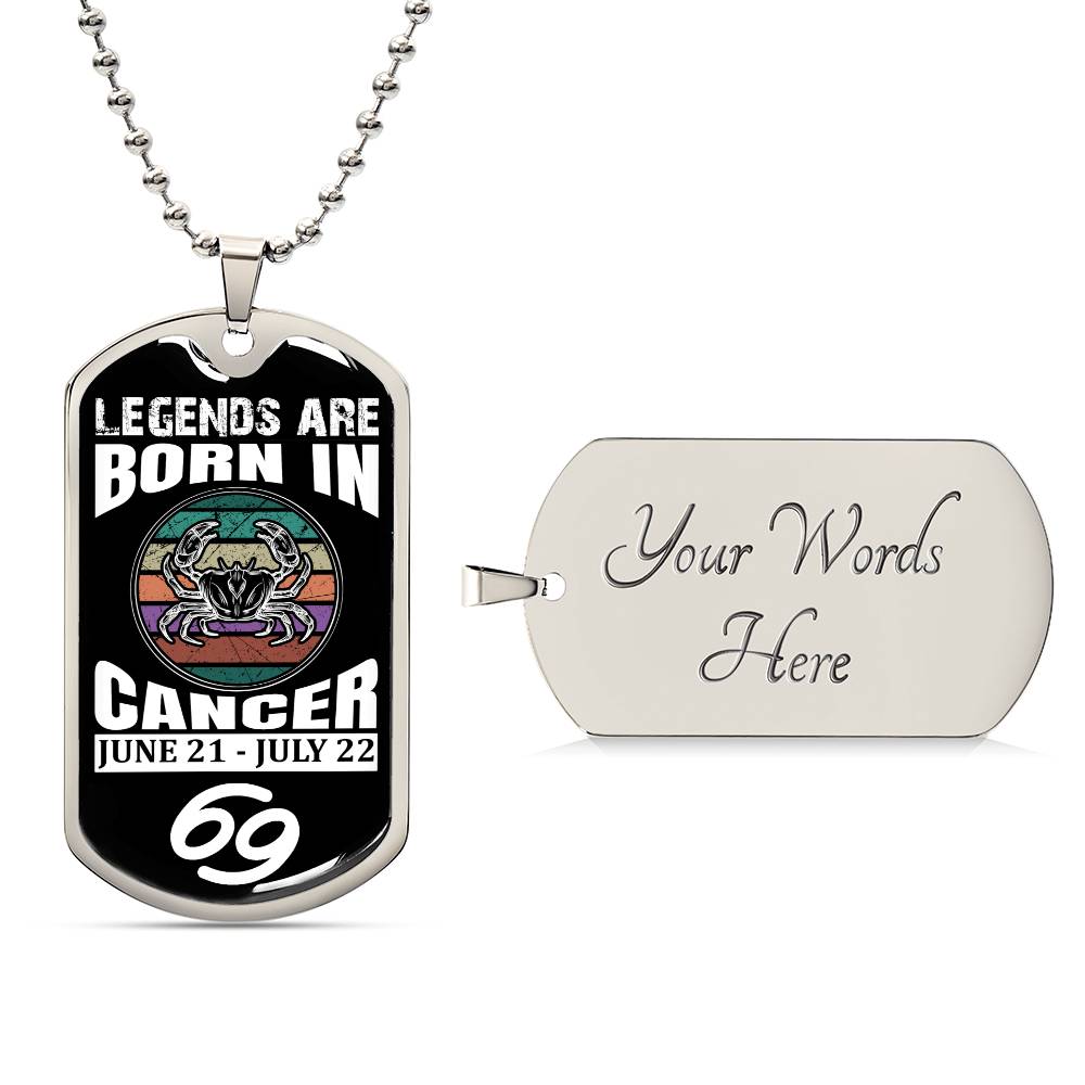 Cancer Legend Personalized Dog Tag Necklace - Graphic Military Dog Tag ...