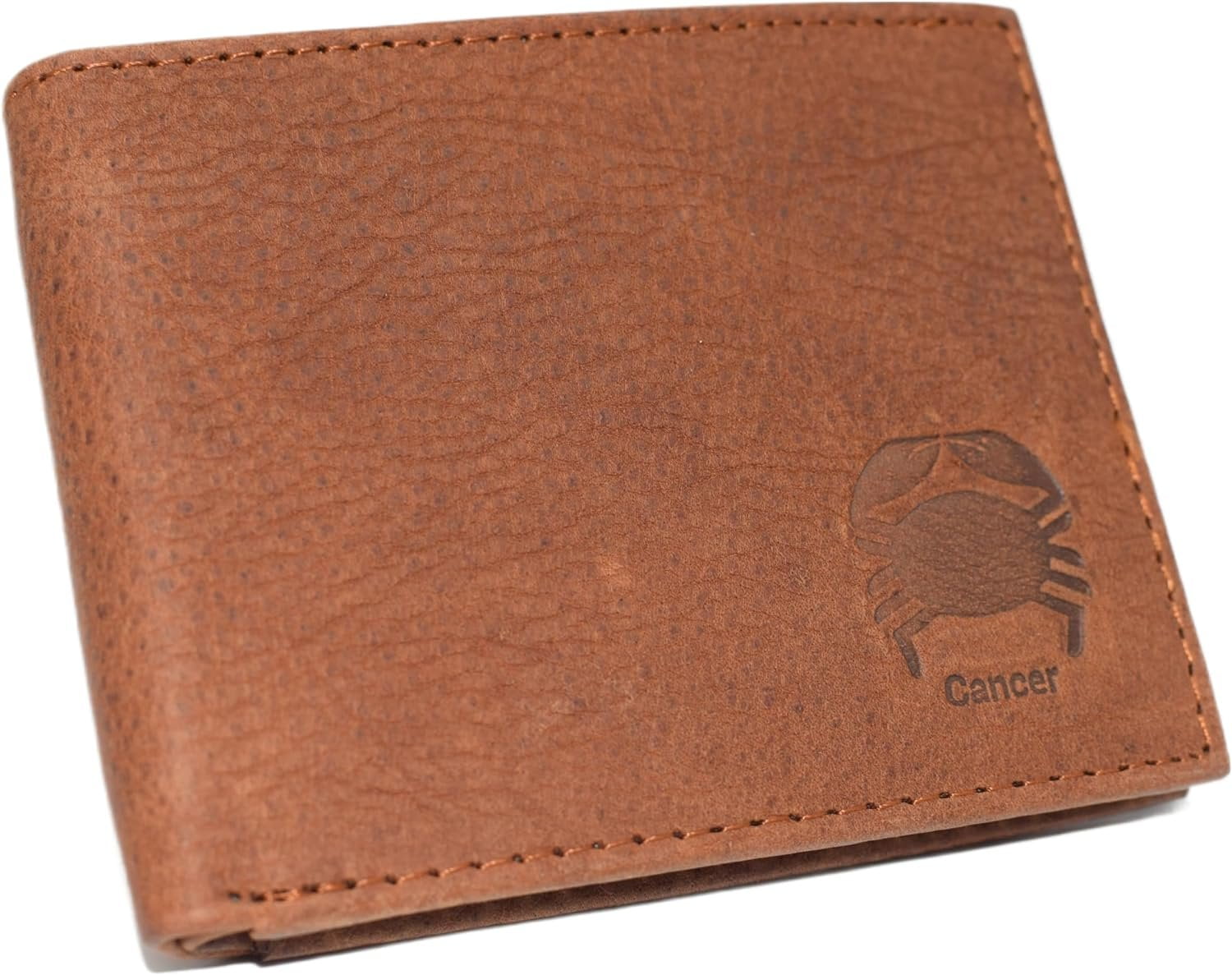 Cancer Men's RFID Blocking Real Leather Bifold Trifold Zodiac Sign ...
