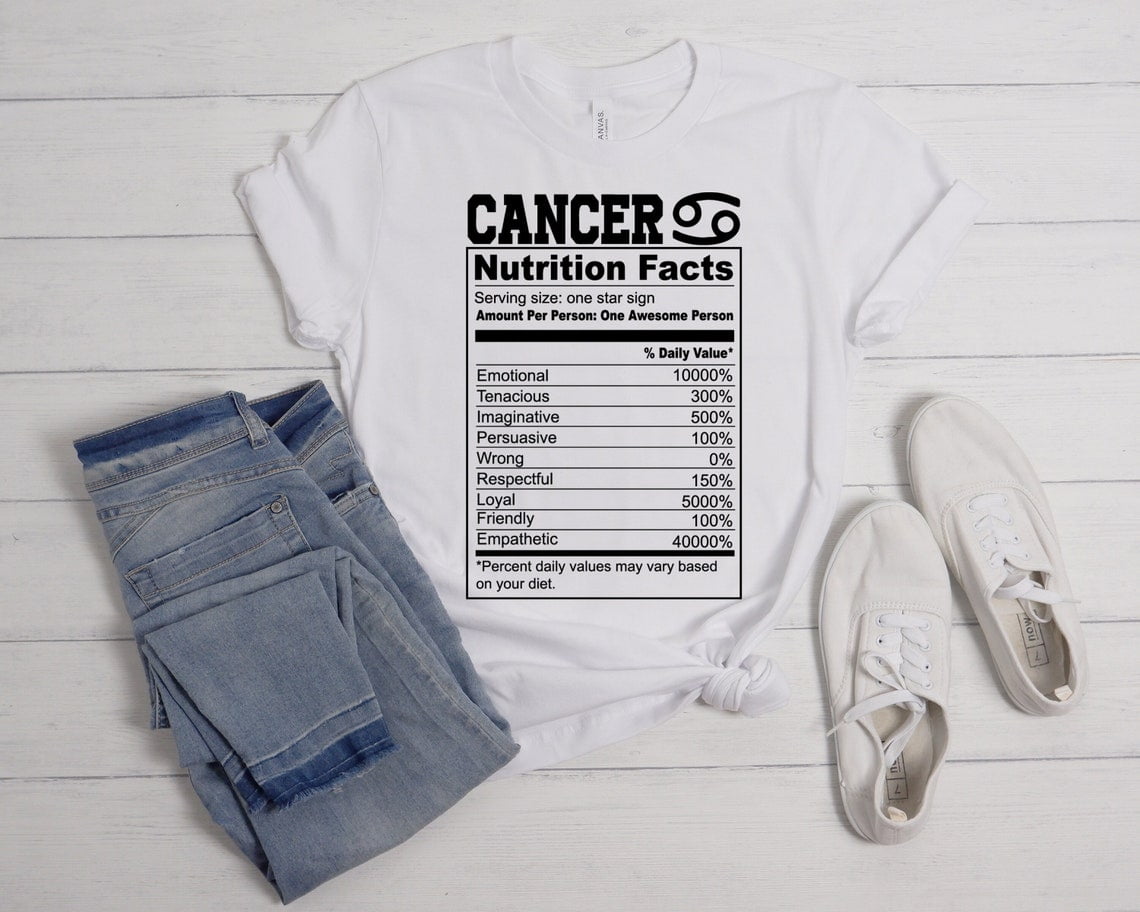 Cancer Nutrition Facts, Cancer Shirt, Cancer Gift, Gift For A Cancer ...