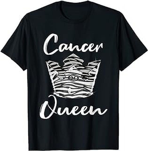Cancer Queen Zodiac Sign With Zebra Print Pattern Crown T-Shirt ...