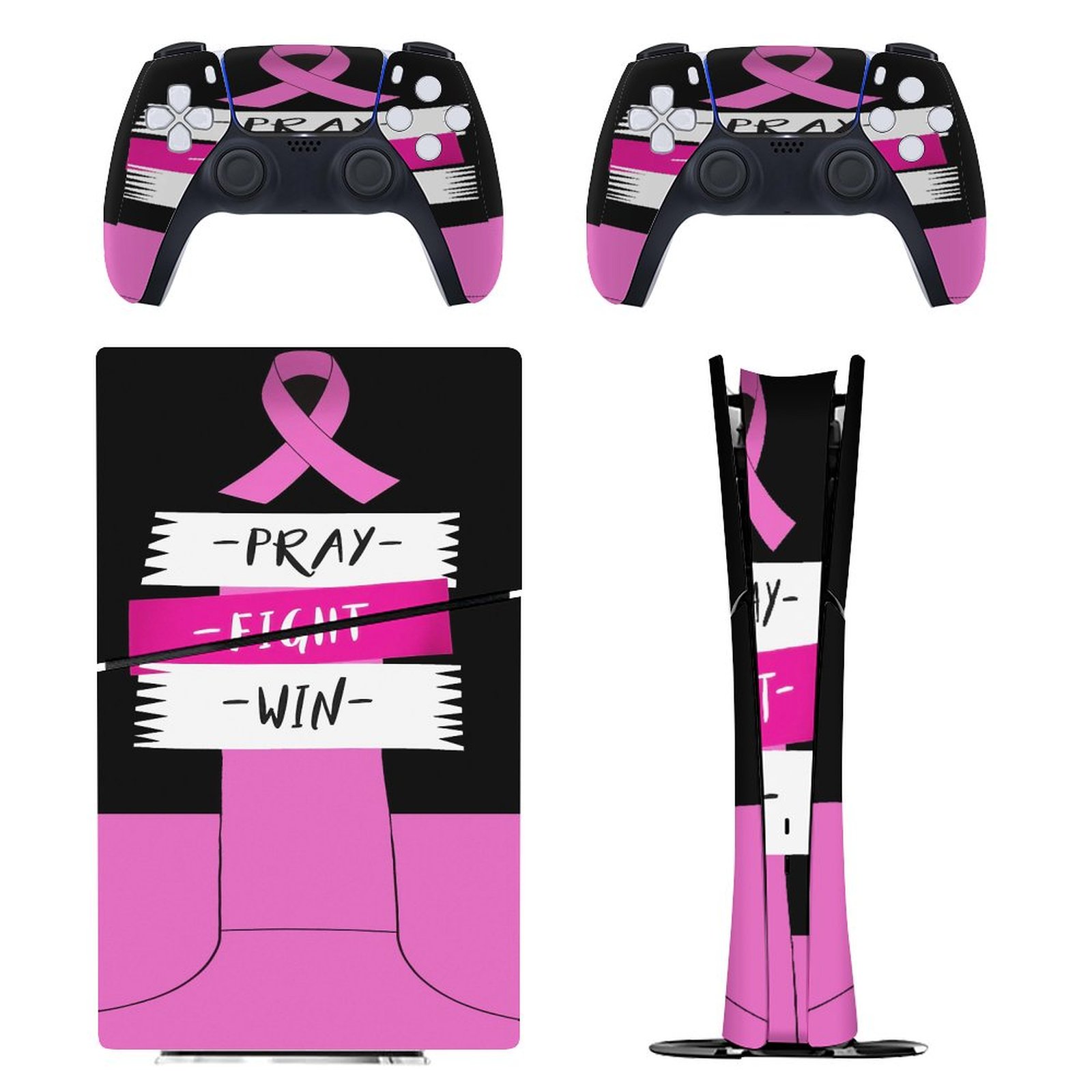 Cancer Quote Pray Fight Win Drawing PS5/PS5 Pro/PS5 Slim Digital Disc ...