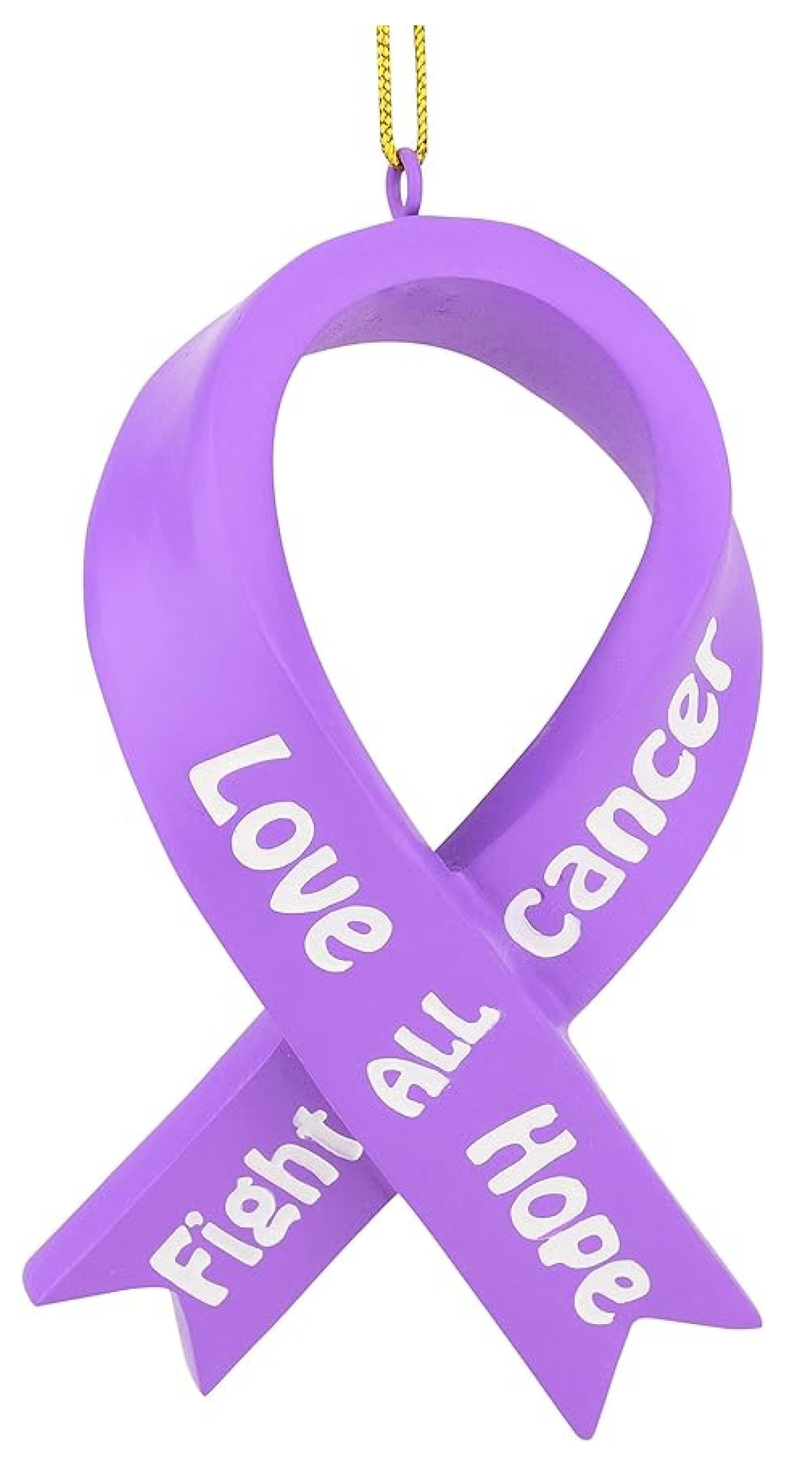 Cancer Ribbon Christmas Ornaments - Love Hope Fight All Cancer - 4 ...