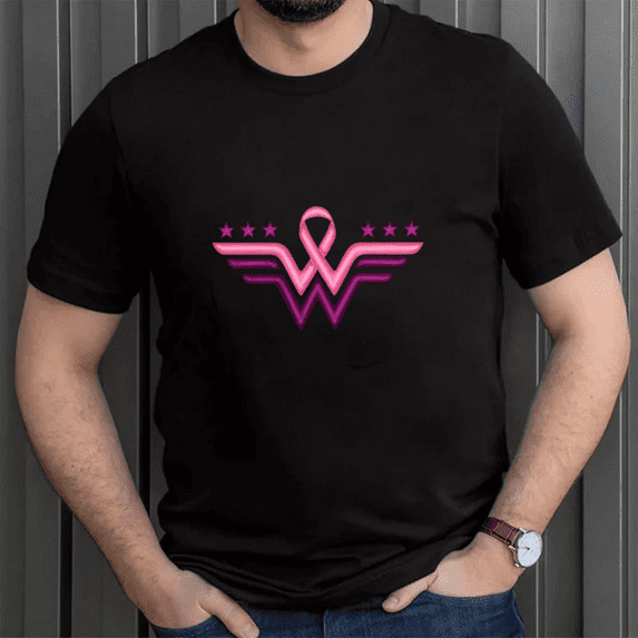 Cancer Ribbon Superhero Strong Fighter Pink Support Unisex T-Shirt, up ...