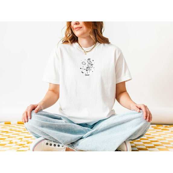 Cancer Shirt, Zodiac T Shirt, Astrology Shirt, Floral Cancer, Zodiac ...