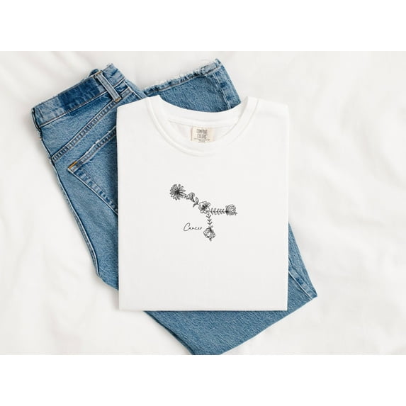 Cancer Shirt, Zodiac T Shirt, Astrology TShirt, Cancer Flowers ...