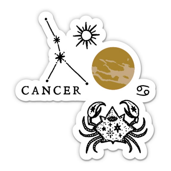 Cancer Sign Zodiac Celestial - 8" Vinyl Sticker - For Car Laptop I-Pad ...
