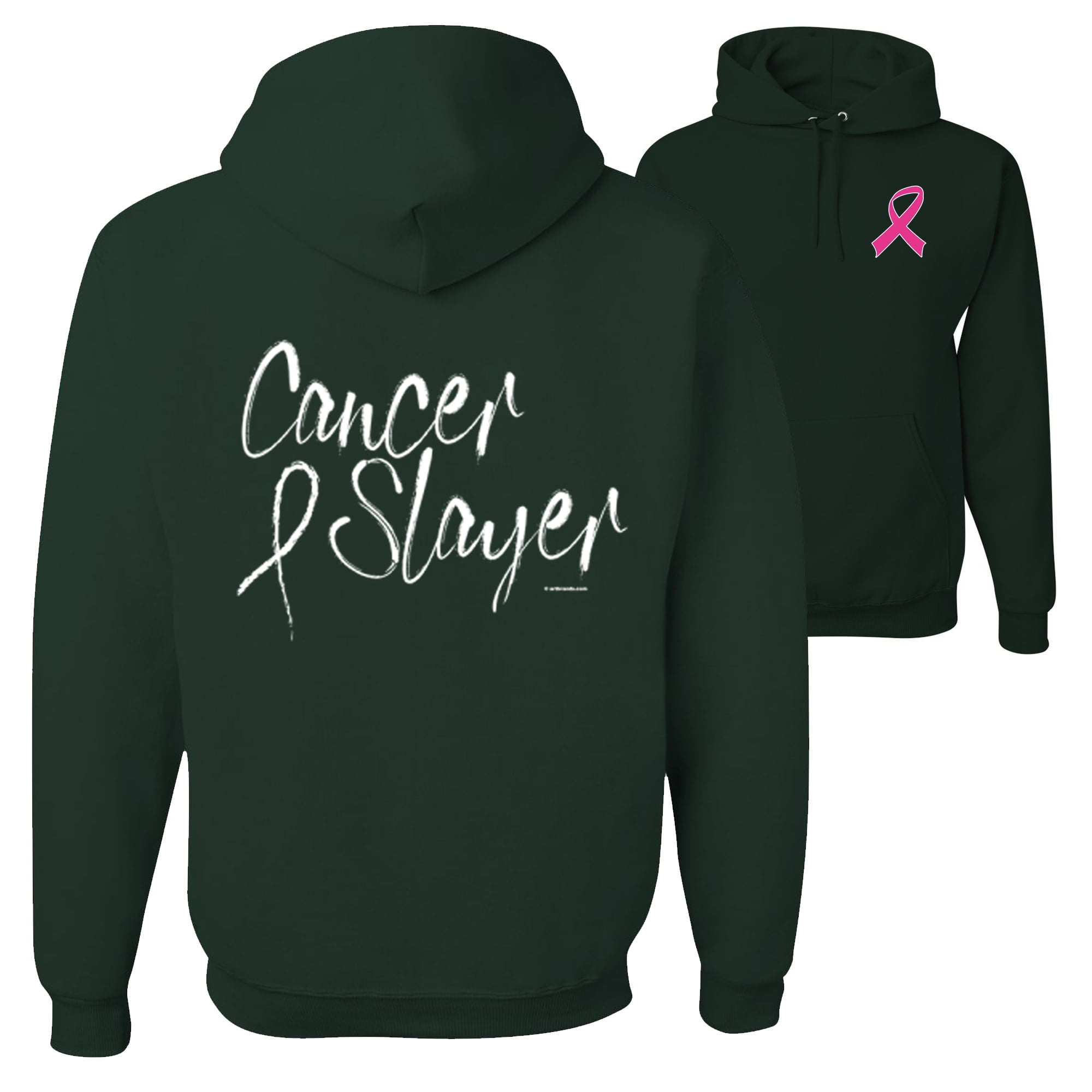 Cancer Slayer Brave Breast Cancer Awareness Front & Back Mens Hoodies ...