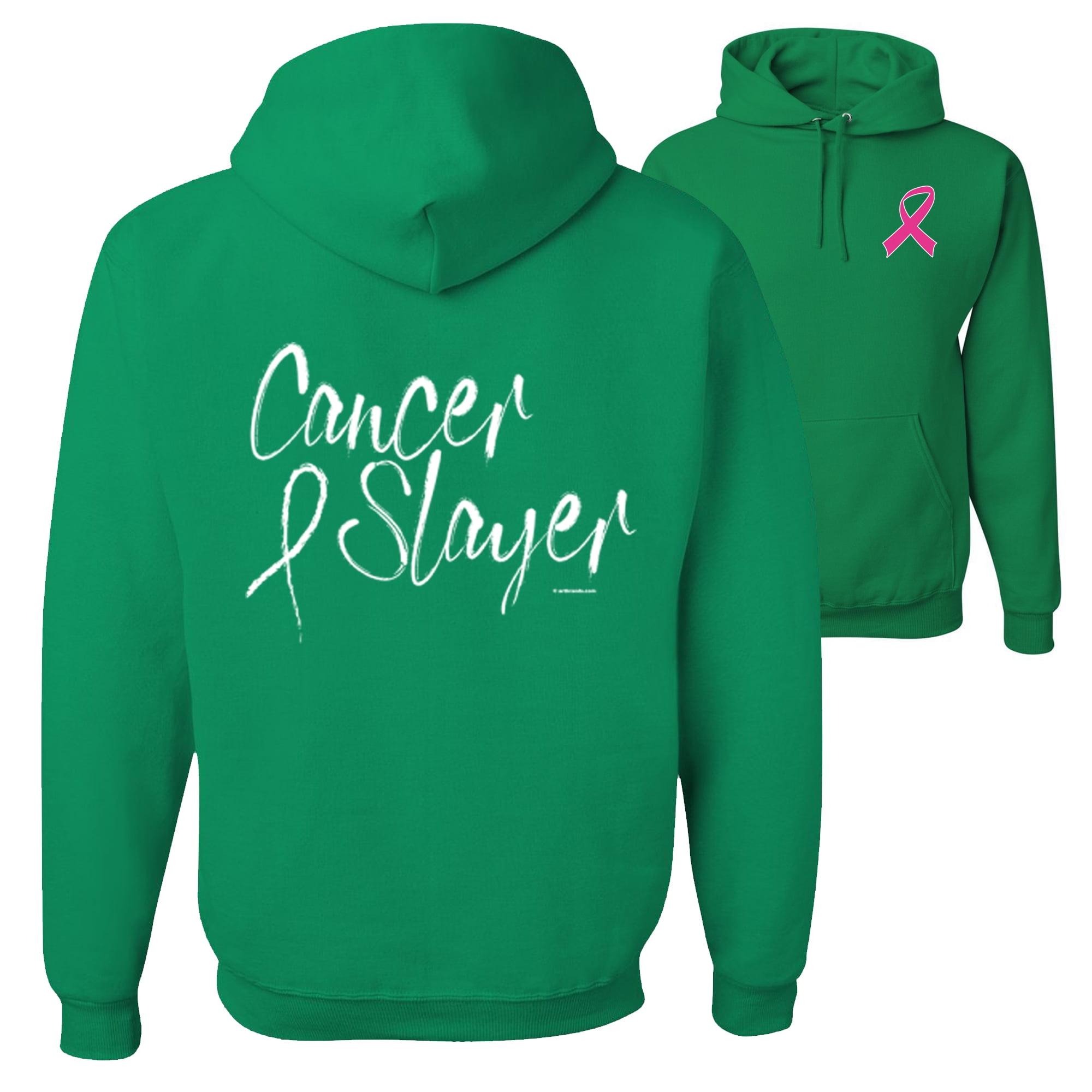 Cancer Slayer Brave Breast Cancer Awareness Front & Back Mens Hoodies ...