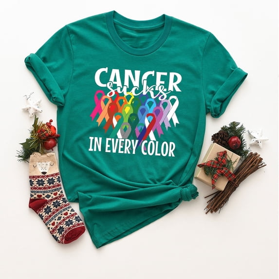 Cancer Sucks In Every Color, Fight Cancer Shirt, Cancer Awareness Shirt ...