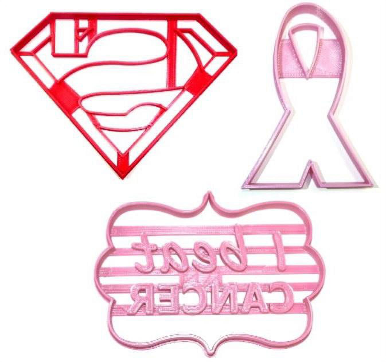 Cancer Survivors Are Superheroes Superman Set of 3 Cookie Cutters USA ...