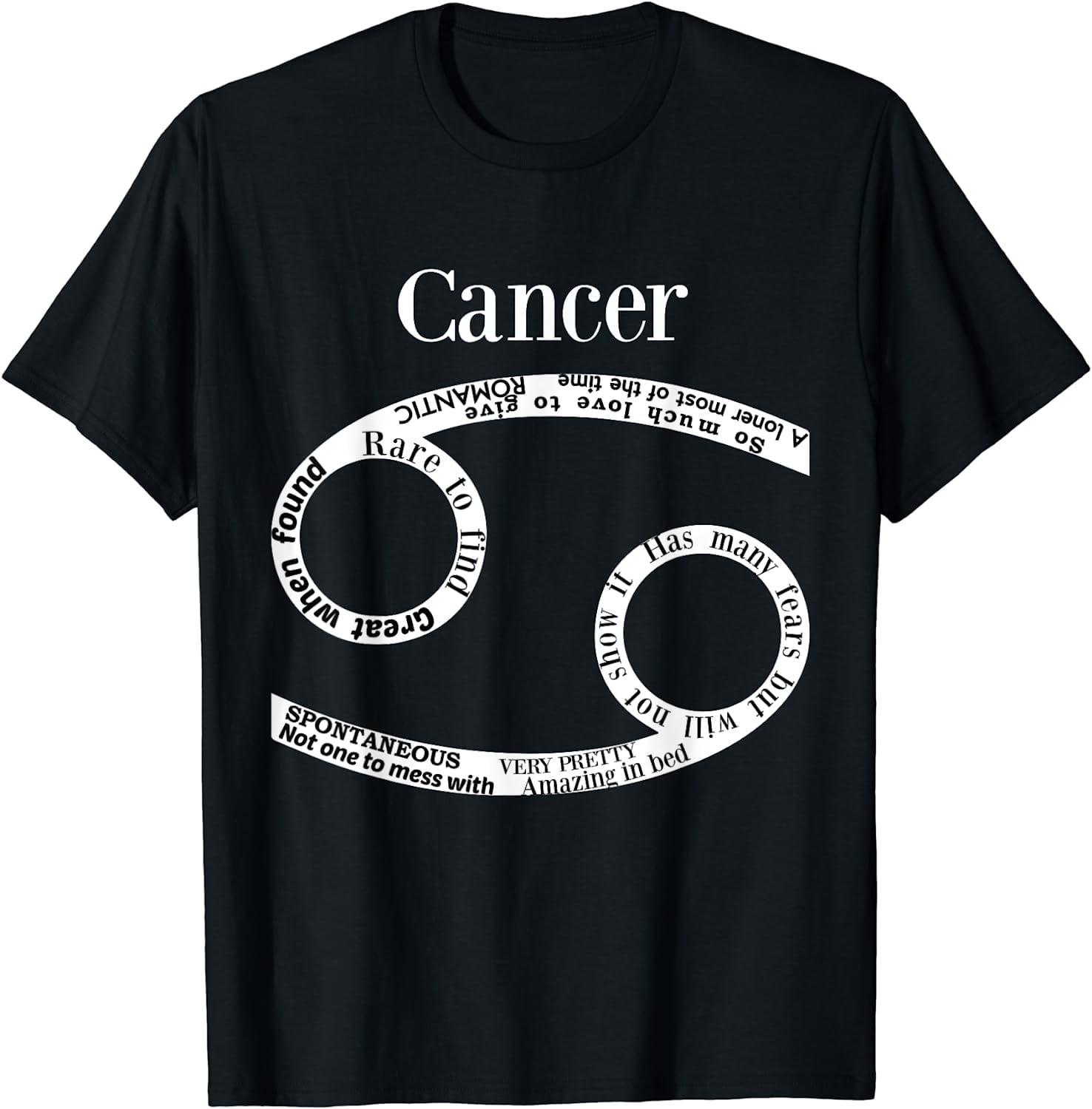 Cancer Traits Astrology Zodiac Sign Horoscope T-Shirt Black Large ...