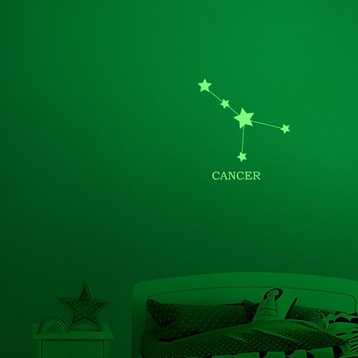 Cancer Vinyl Decal Sticker Luminescent Neon Glow Lime Green Linked star ...
