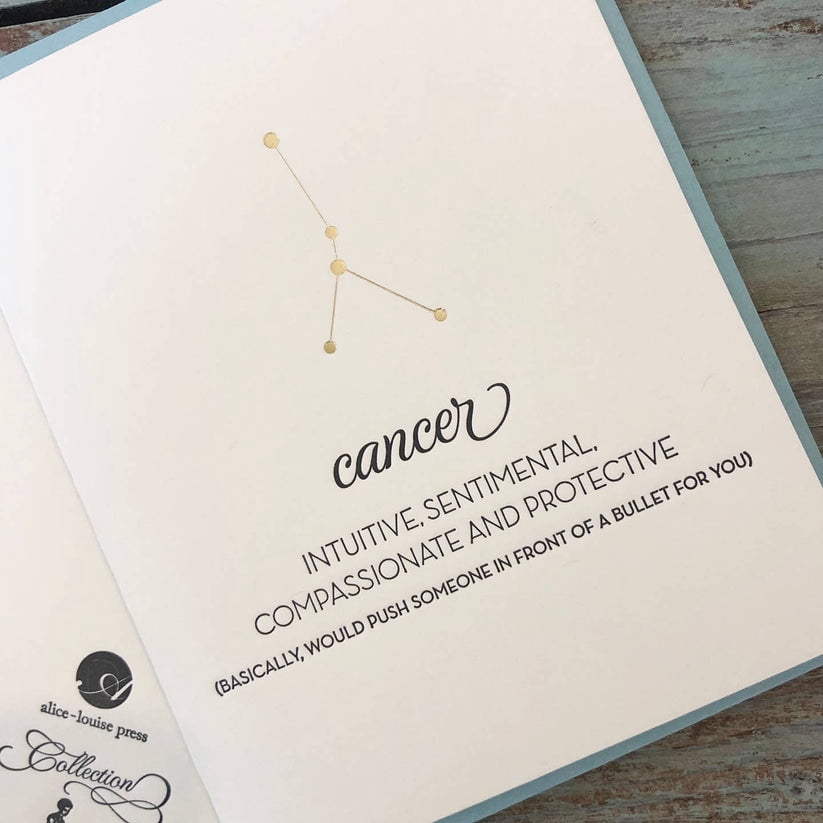 Cancer Zodiac Greeting Card – Intuitive & Sentimental Design – Perfect ...