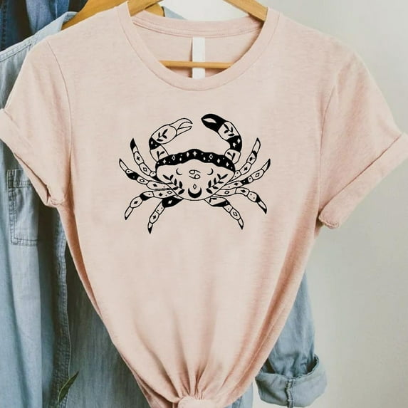 Cancer Zodiac Shirt,Boho Crab Horoscope Tee,Astrology Graphic Shirt ...