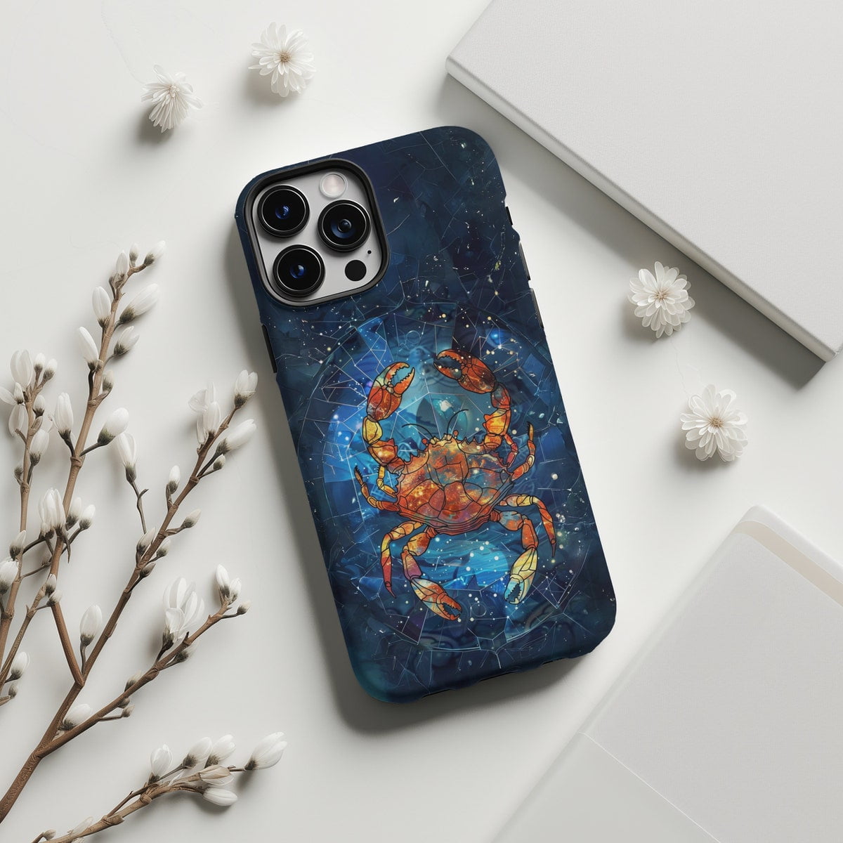 Cancer Zodiac Vintage Astrology Celestial Phone Case 17 16 15 14 13 12 ...