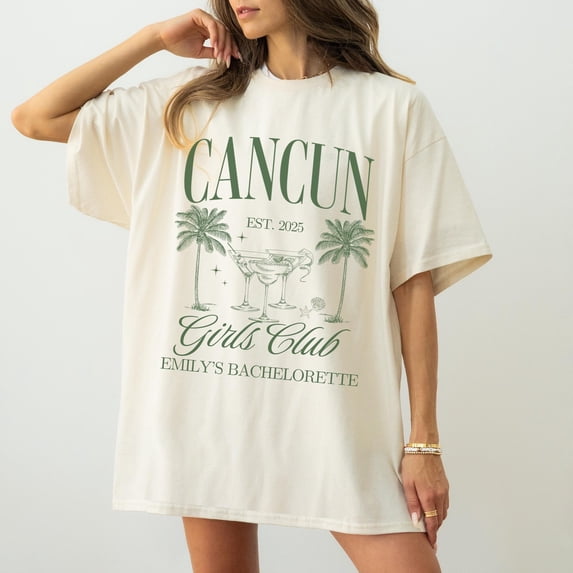 Cancun Bachelorette Party Shirt Custom Beach Fiesta Tee 1 - Walmart.com