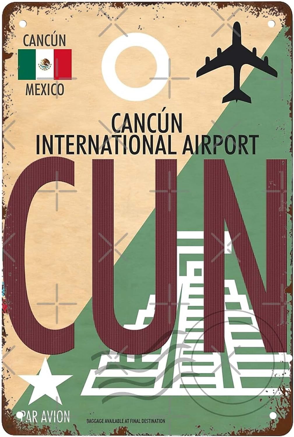 Cancun International Airport Cun Luggage Tag Baggage Tag Airport Code ...