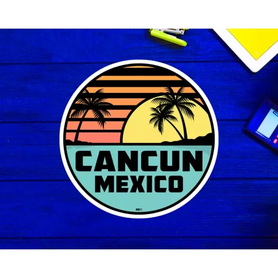 Cancun Mexico Sticker Decal Sticker Tropical Phone Decal Water Bottle ...