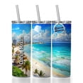 Cancun, Mexico Travel City Country Stamp 20oz Insulated Water Bottle ...