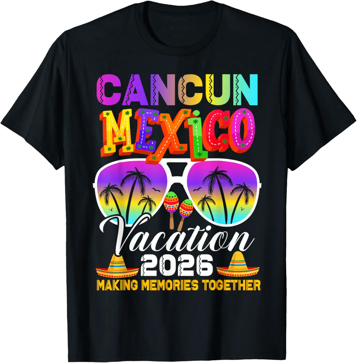 Cancun Mexico Vacation Beach Trip Group Squad Colorful T-Shirt ...