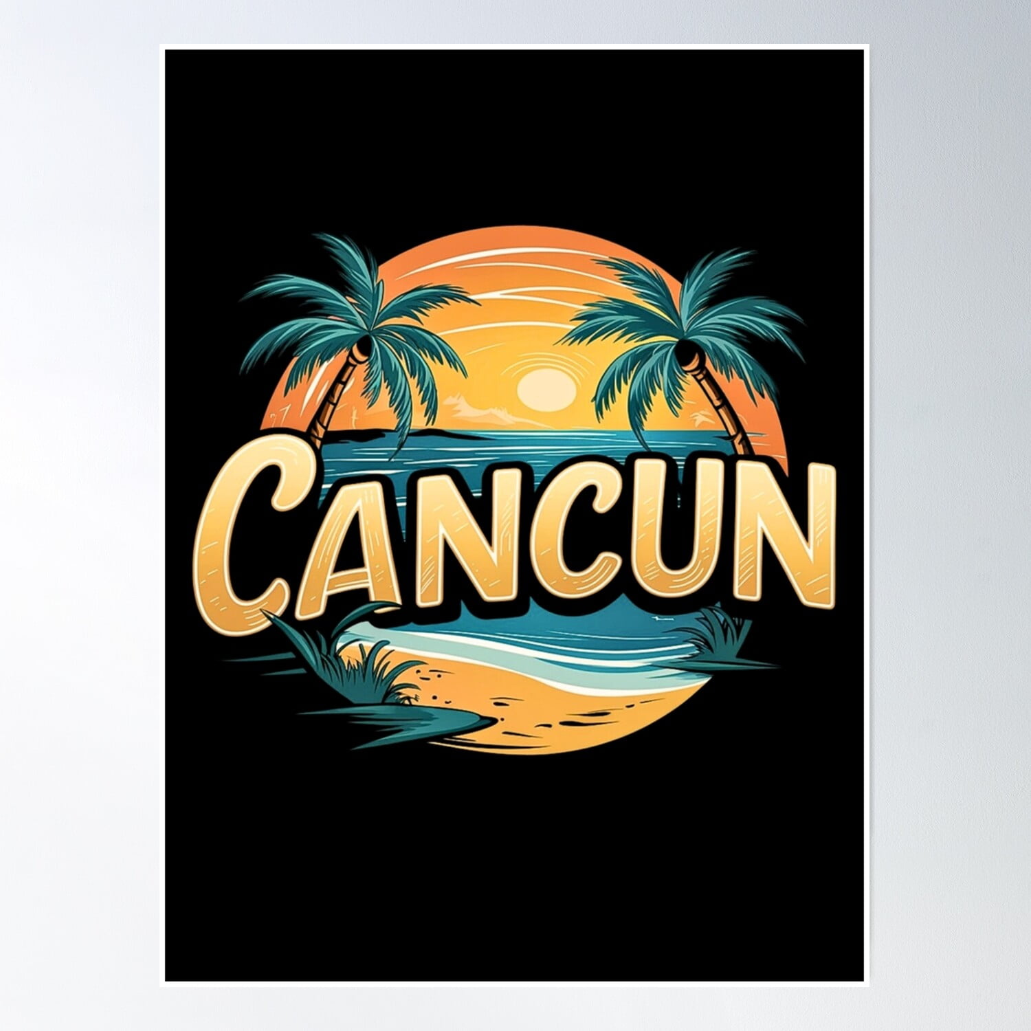 Cancun Poster Wall Art, Modern Wall Decor, 8x12 UNFRAMED - Walmart.com
