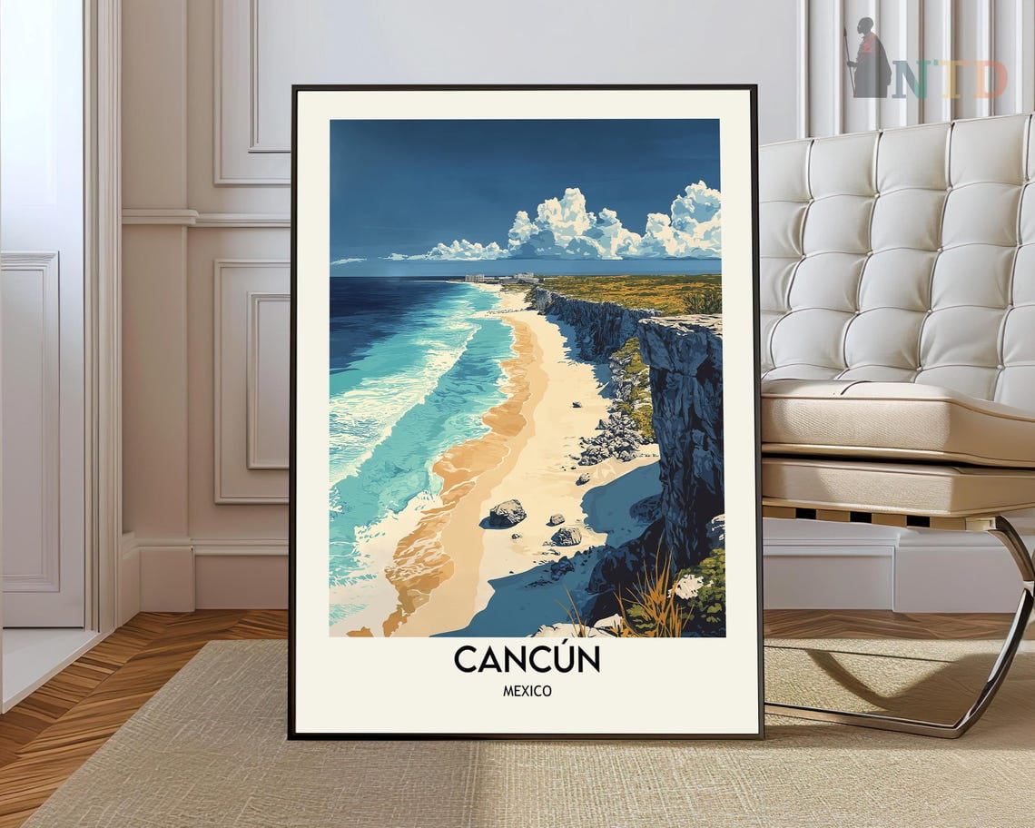 Cancun Travel Poster, Cancun City Travel Poster Print, Cancun Travel Poster Wall Art, Cancun ...