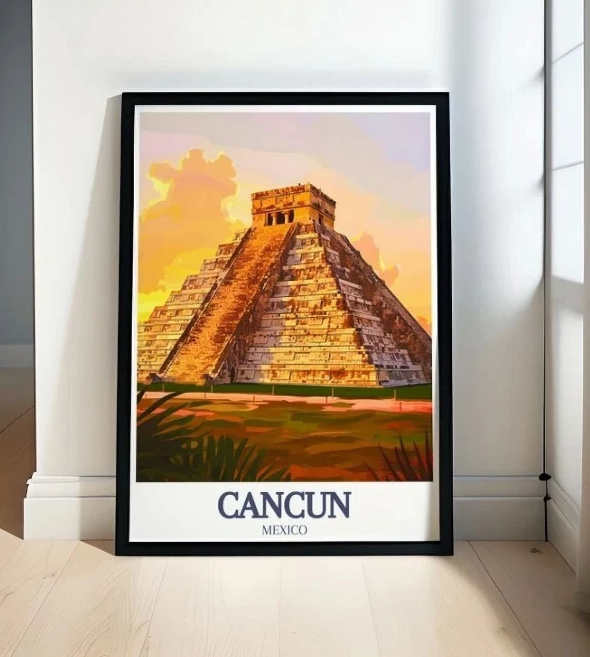 Cancun Travel Poster - Chichen Itza Decor NO FRAMED POSTER, Home Decor ...