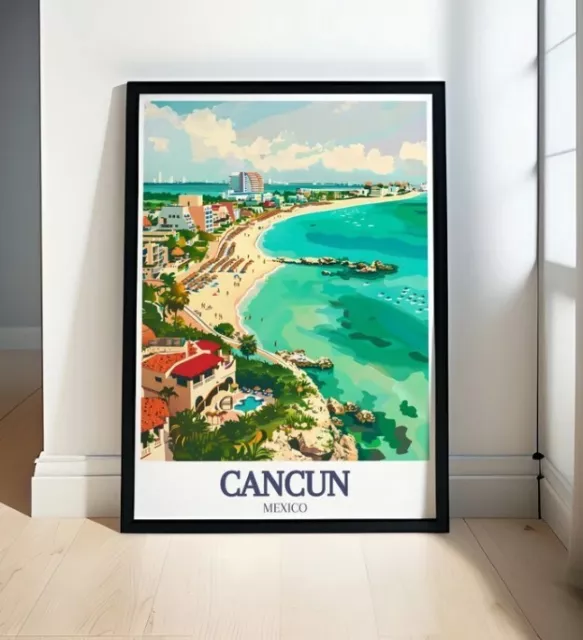 Cancun Travel Print - Isla Mujeres Mia Reef Travel Gift NO FRAMED POSTER, Home Decor, Vintage ...