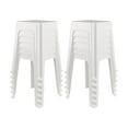 Cand 12-Packs Plastic Stools 18.7" Height Square Stackable Chair Office ...