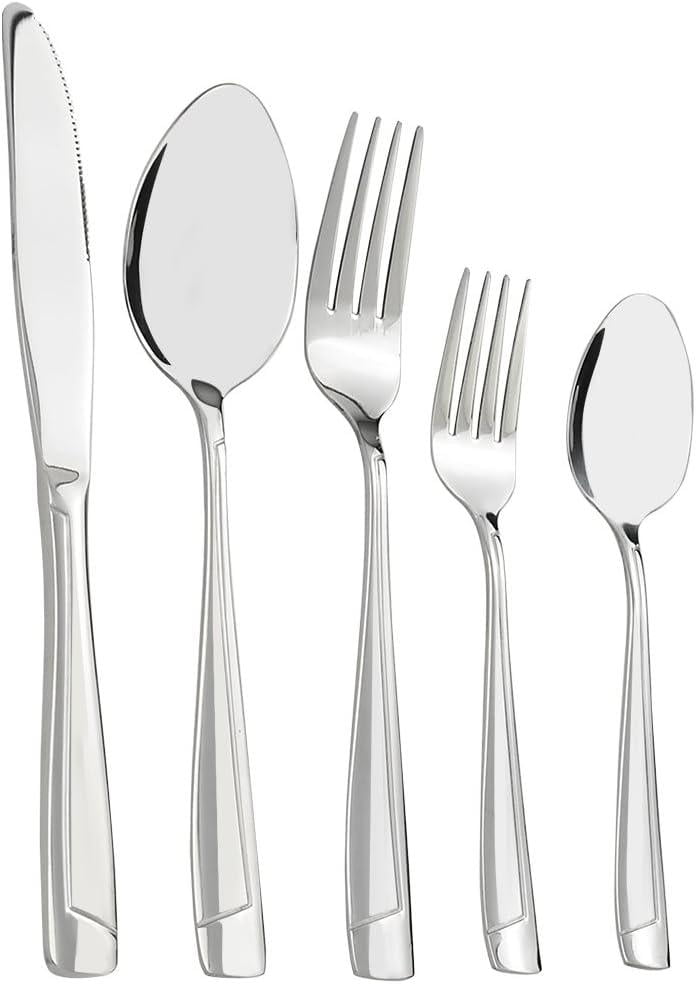 Cand 30 Pieces Stainless Steel Flatware Set, Table Silverware Service ...