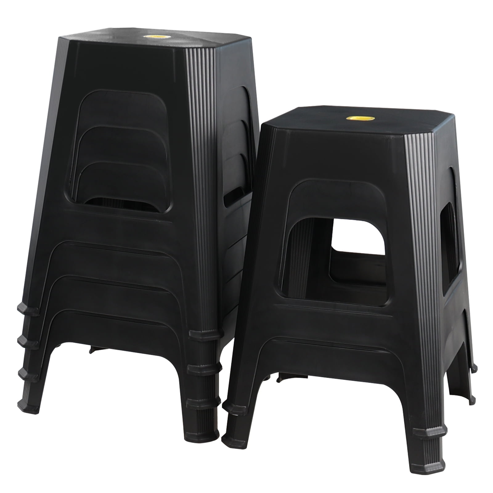 Cand 6-Pack 18.7 Inch High Plastic Stool Chair, Square Stackable ...