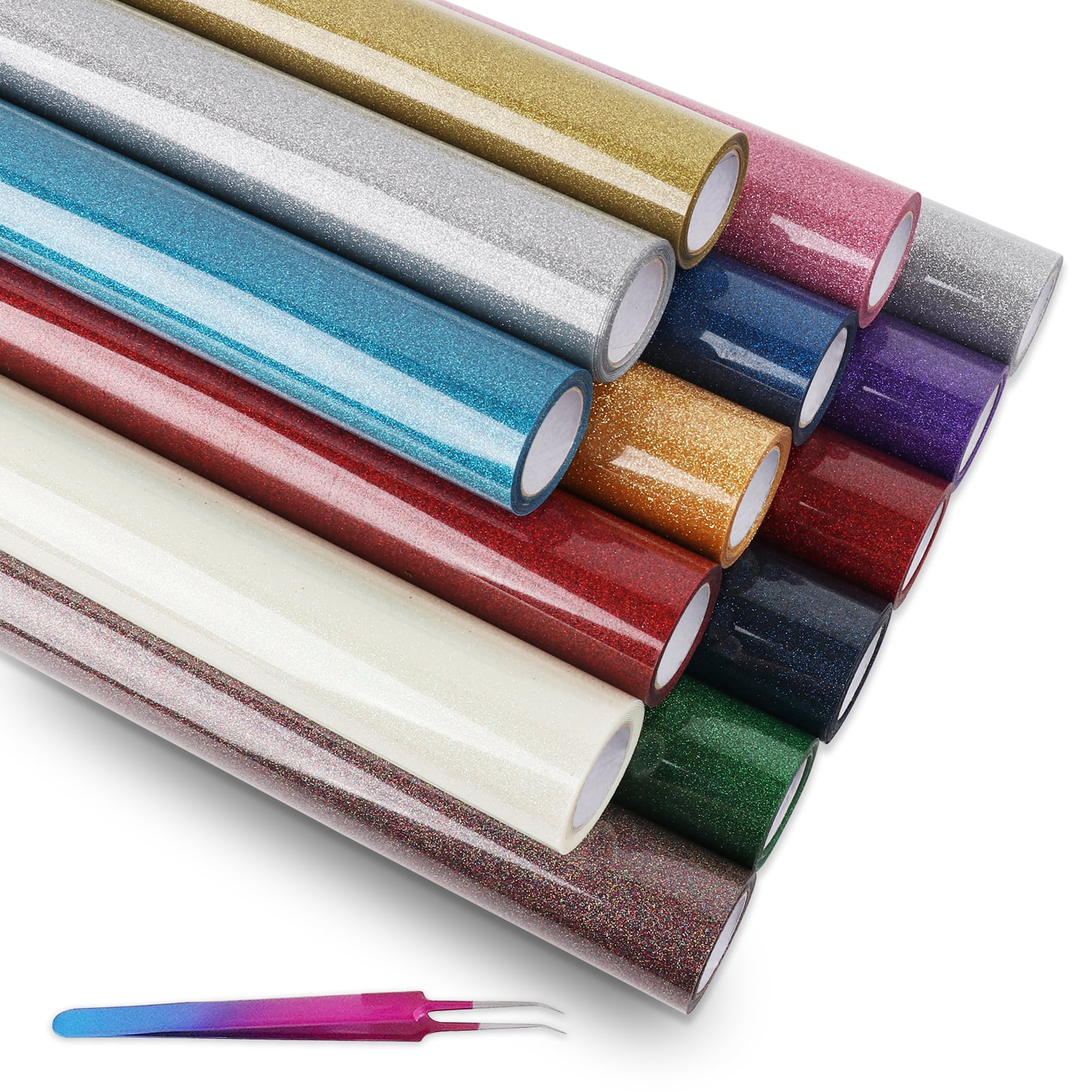 Siser Glitter HTV Iron On Heat Transfer Vinyl 12" x 12" 6 Precut Sheets ...