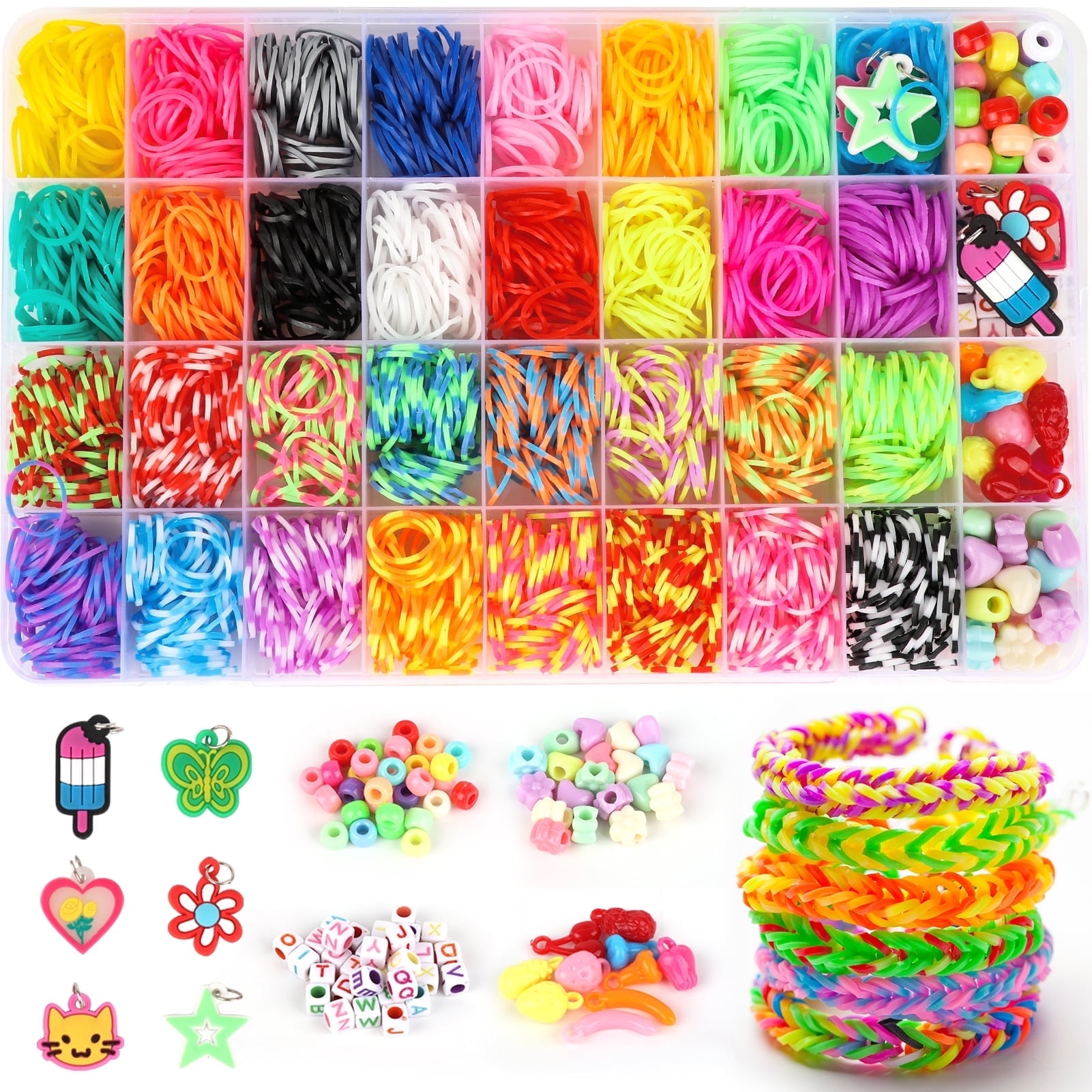 CandWuom Rubber Band Bracelet Making Kit, 1800+ Loom Bands, DIY ...