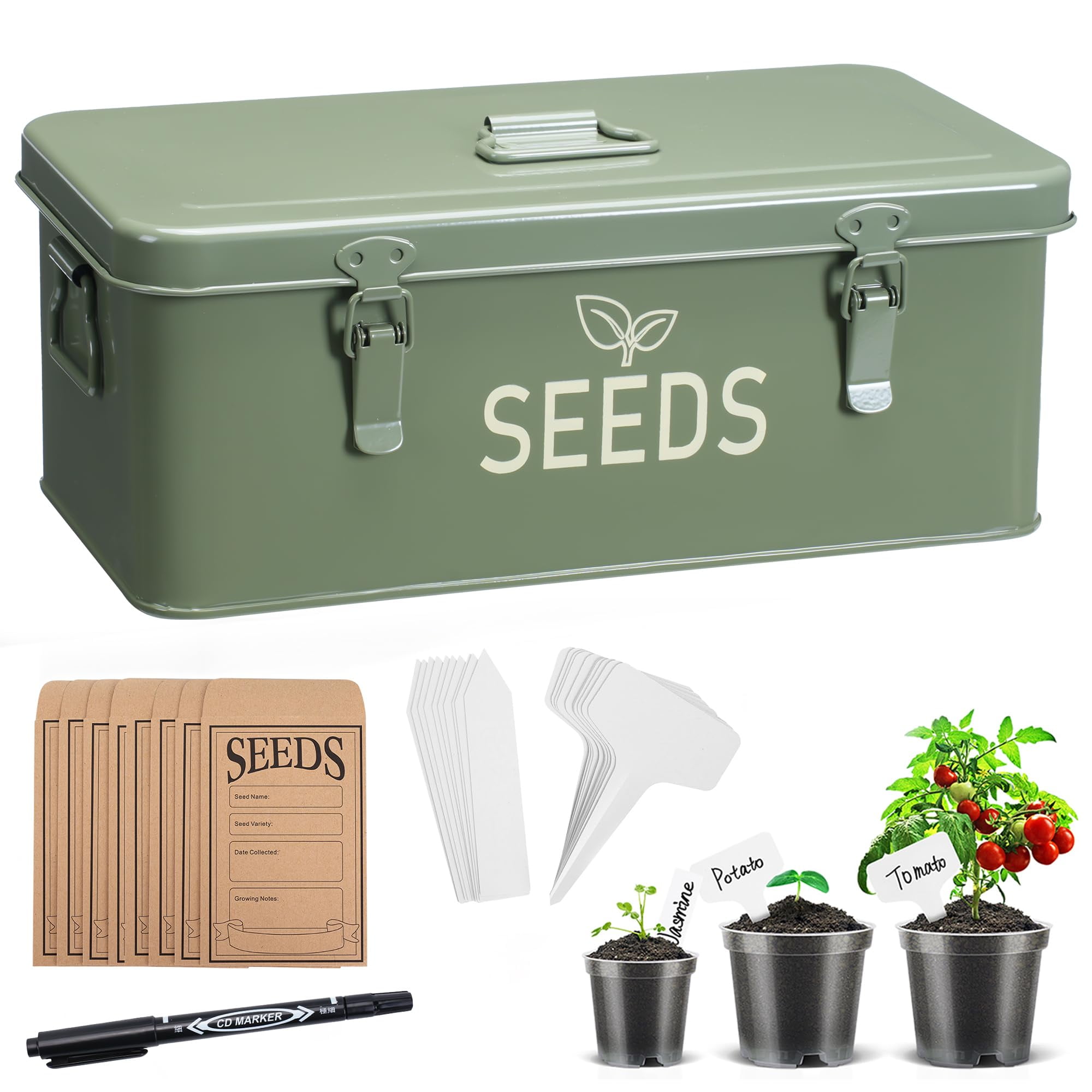 Candco Metal Seed TWE5 Storage Organizer, Seed Storage Box Safety Locks ...