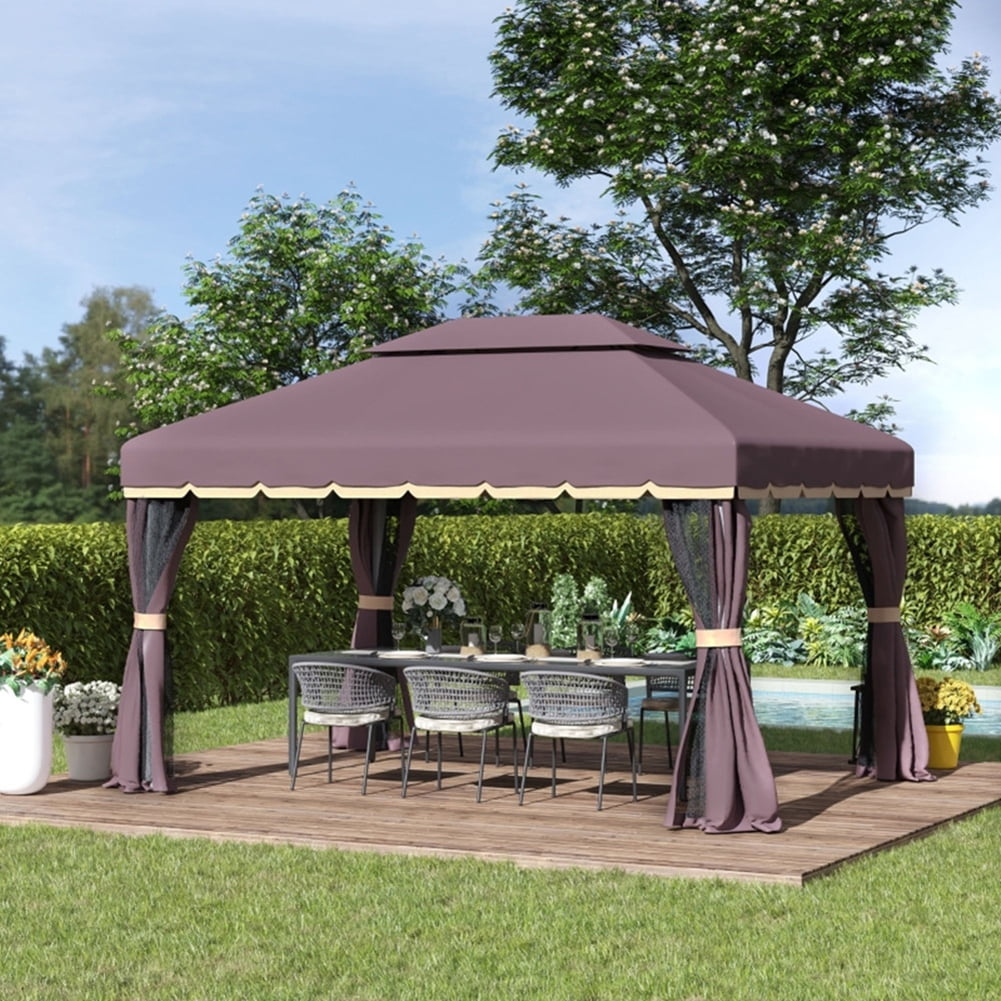 Canddidliike 10Ft x 13Ft Patio Gazebo-Coffee, Gazebo Outdoor Pop up ...