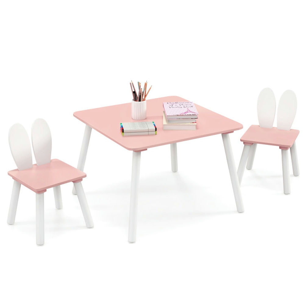 Canddidliike 3 Pieces Kids Table and Chairs Set for Arts Crafts Snack ...