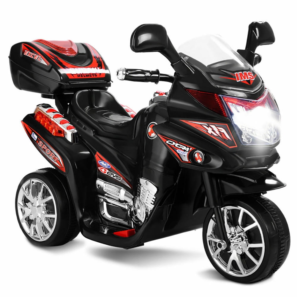 Canddidliike 3 Wheel Kids 6V Battery Powered Electric Toy Motorcycle-Black, Kids Motorcycle Ride ...